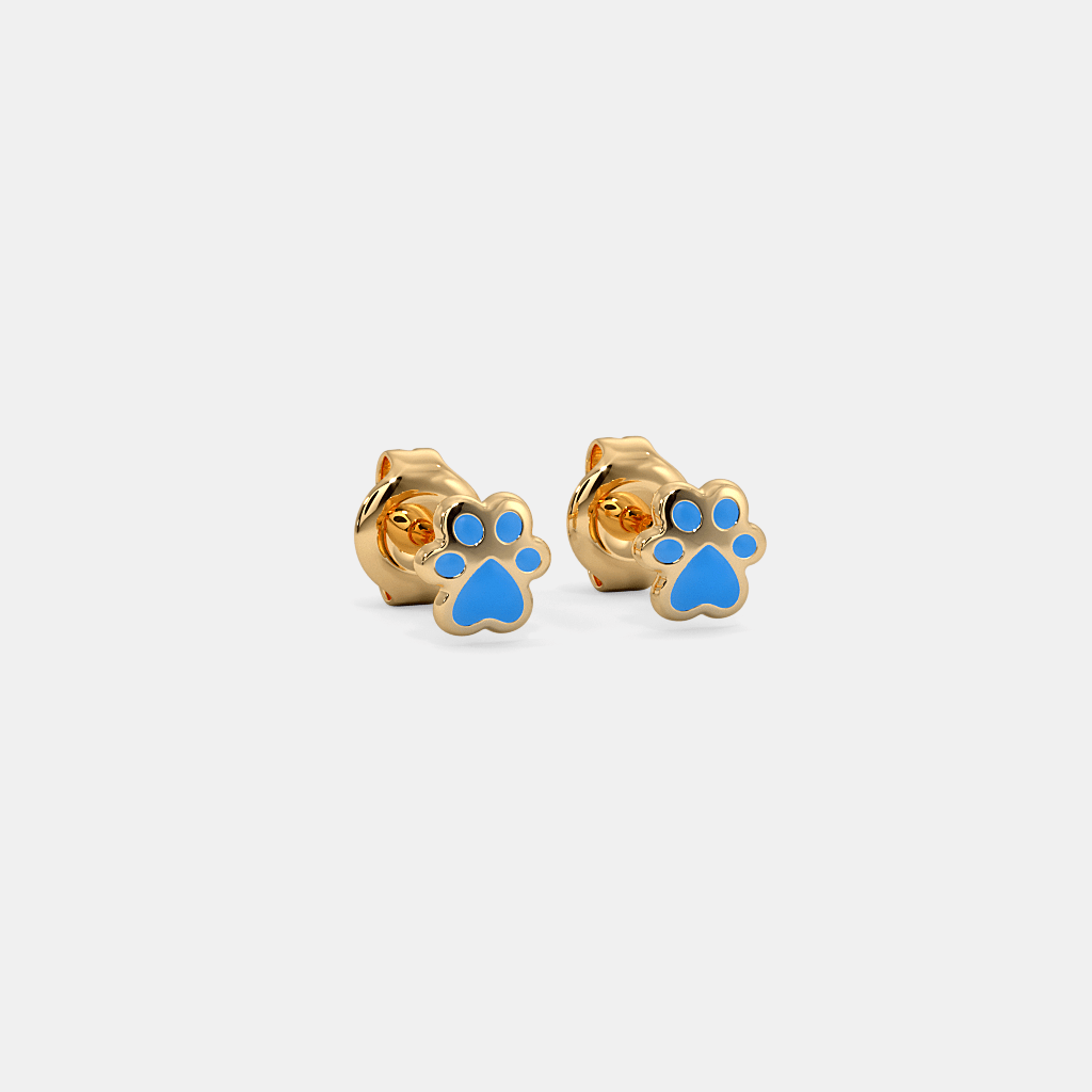 The Paw Kids Stud Earrings | BlueStone.com